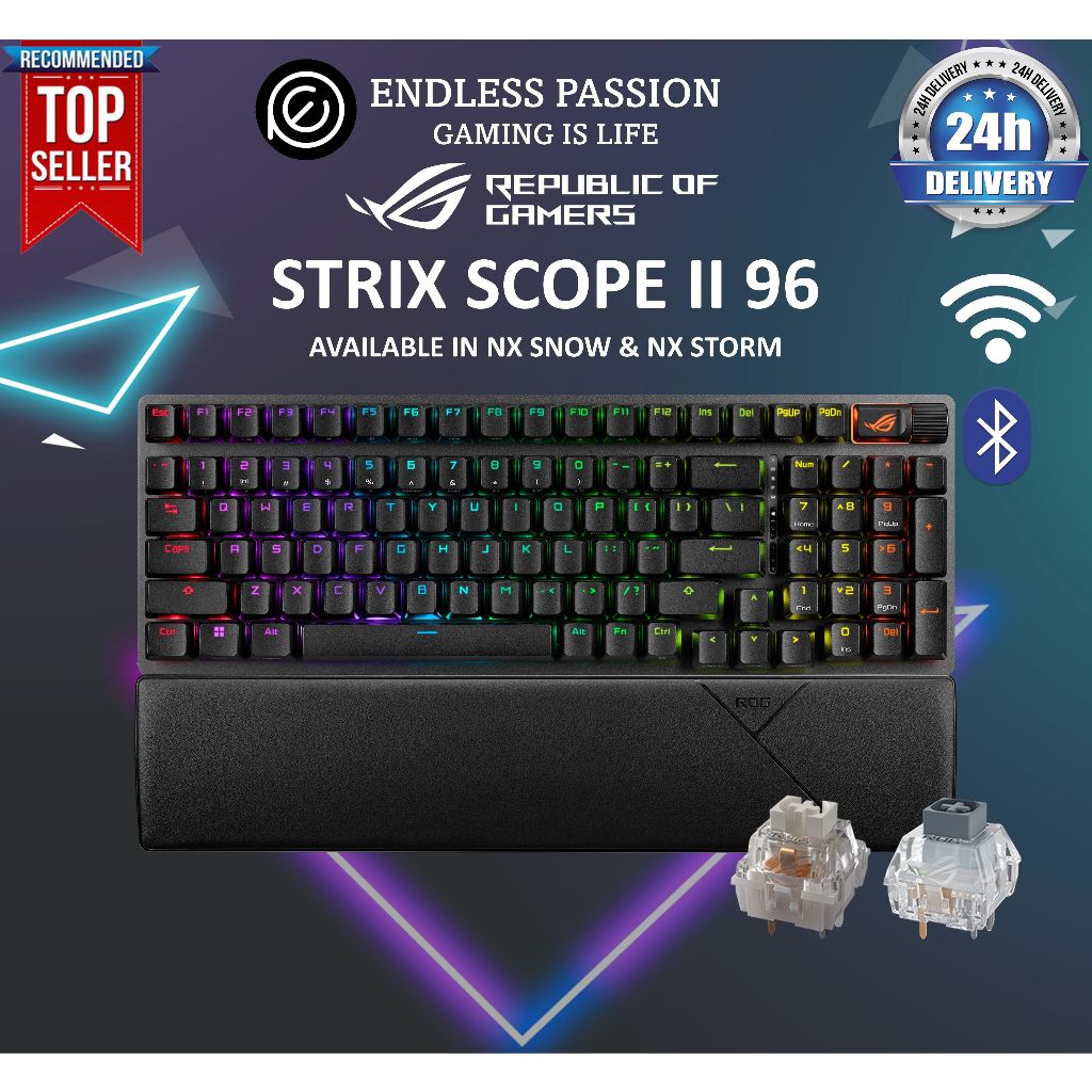 Asus ROG Strix Scope II 96 Wireless Gaming Keyboard | Shopee Singapore