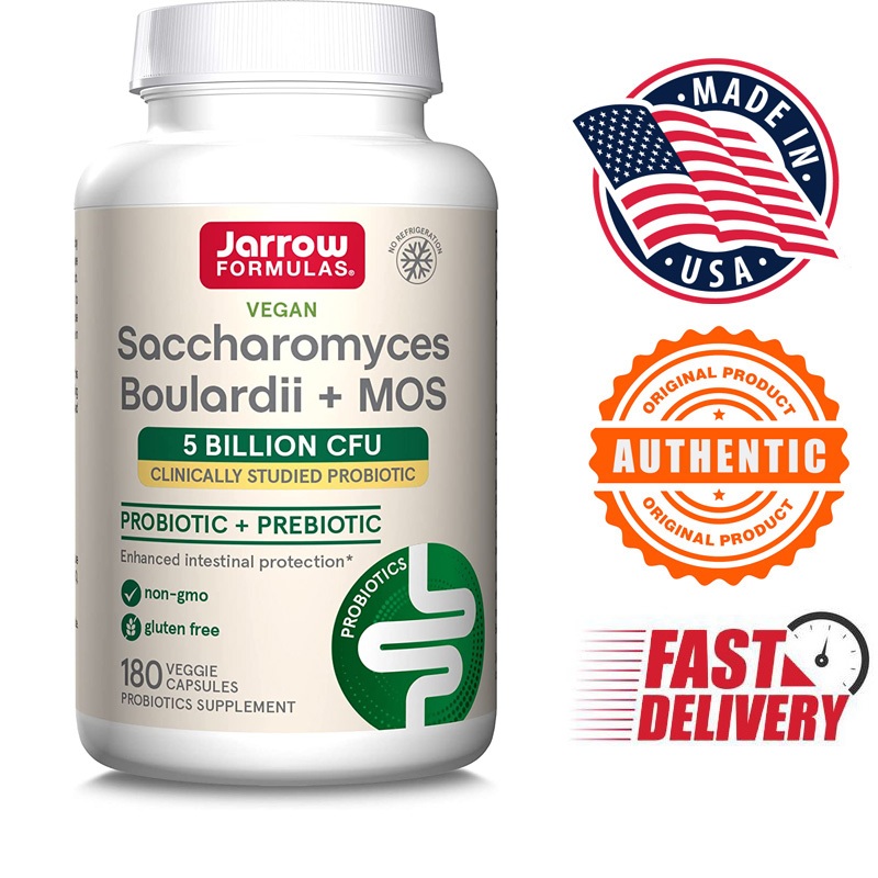 Jarrow Formulas Saccharomyces Boulardii + MOS | 180 Veggie Caps - 5 ...