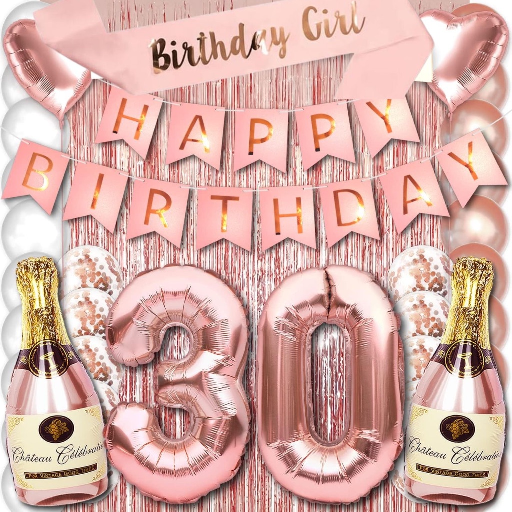 (SG SELLER) 30th Birthday Decorations, 30th Birthday Balloon, Rose Gold ...