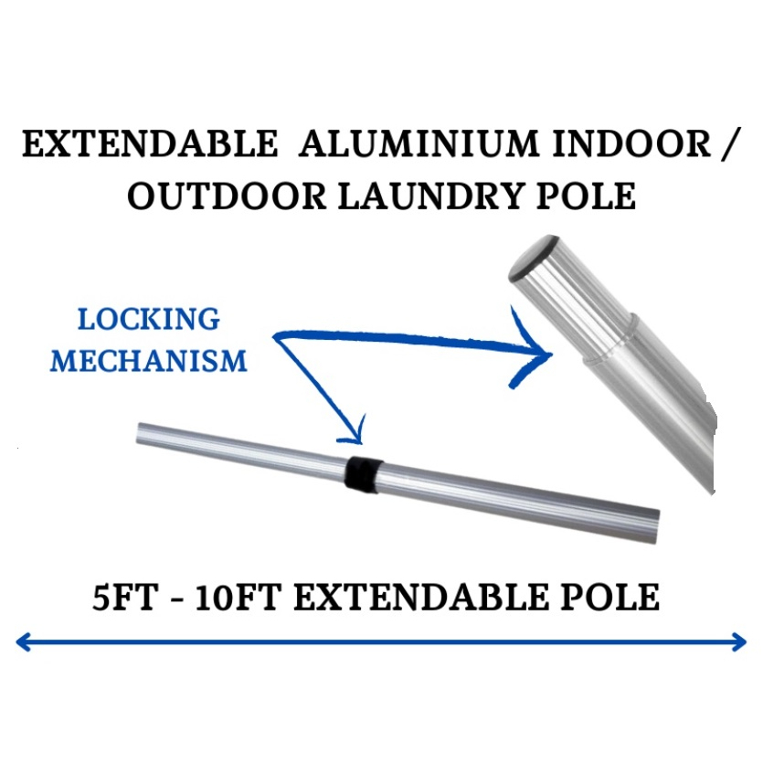 Extendable Telescopic Aluminium pole Laundry pole Bamboo pole Painting ...