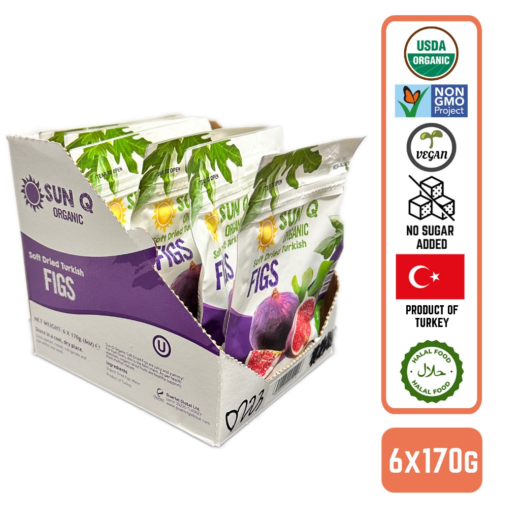 SunQ Organic Soft Dried Figs, 170g (6 Packets/Case) | Shopee Singapore