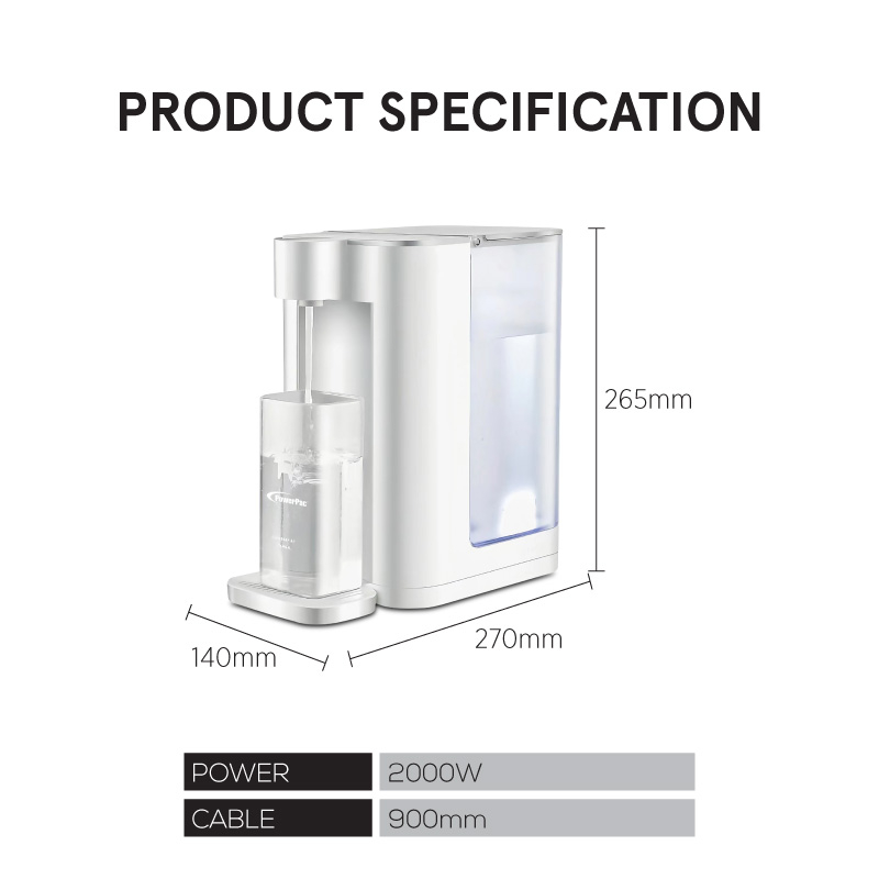 PowerPac 3L Instant Water Dispenser Hot & Room Temperature, 5 ...