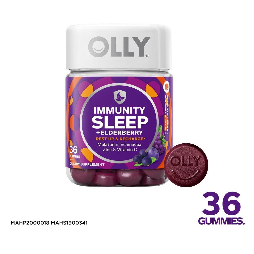 OLLY Immunity Sleep Gummy Supplements with Vitamin C, Zinc, Melatonin ...