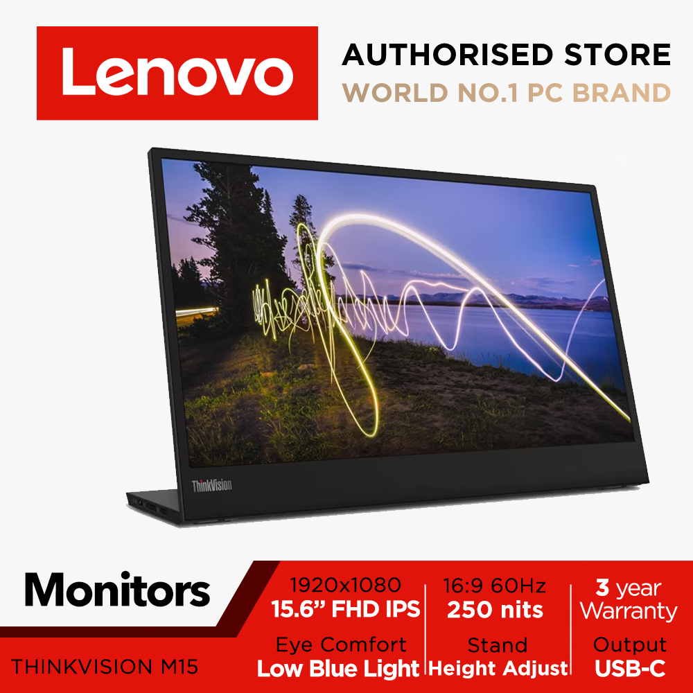 ThinkVision M15 | 62CAUAR1WW | 15.6" FHD (1920x1080) IPS | 60Hz 250nits ...