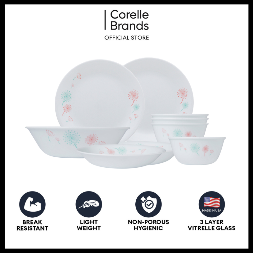 Corelle 9pc Dinnerware Set - Dandelion | Shopee Singapore