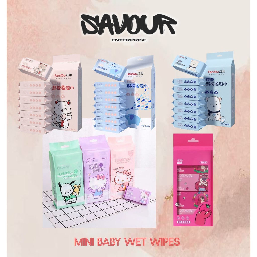 Cute Mini Wet Wipes Baby Kids Ladies Handbag Animals Hello Kitty ...