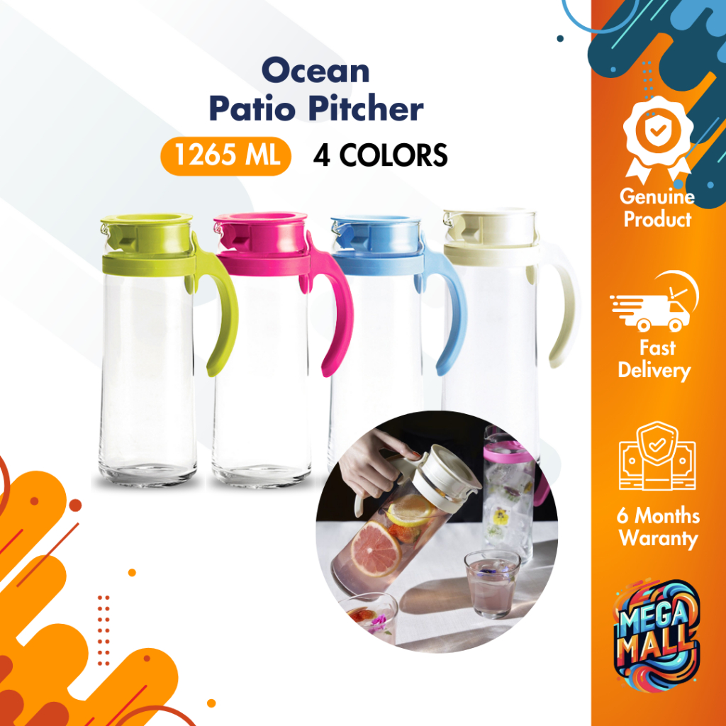Ocean Patio Pitcher With Handle 1265ml [ Jug Glass Creative Design ...