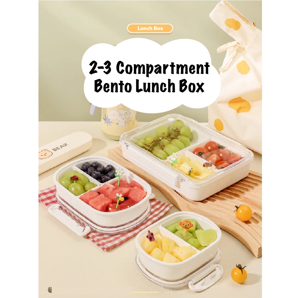 Kids 2-3 Compartment Bento Lunch Box | Food Grade box | Shopee Singapore