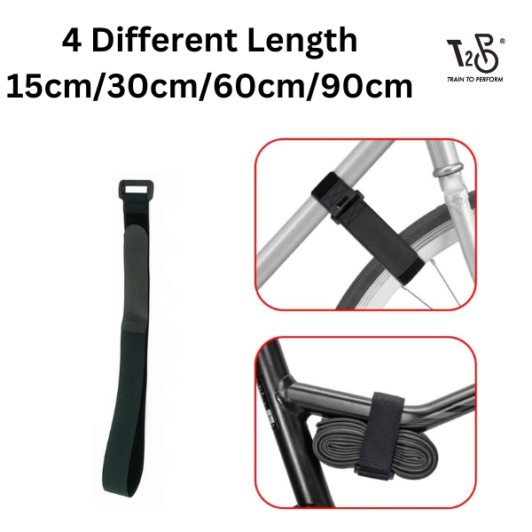 T2P Bicycle Wheel Velcro Straps Multi Purpose Securing Loop Adjustable ...