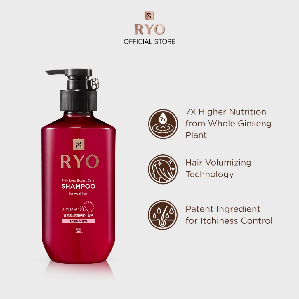 Ryo Hair Loss Expert Care Shampoo 400ml - Anti-itchy, Strengthening ...