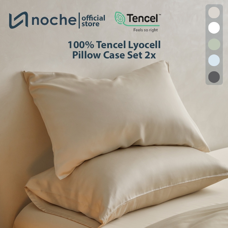 noche 100% Tencel Lyocell Pillow Case Set (2x Pillowcase) | Tencel ...