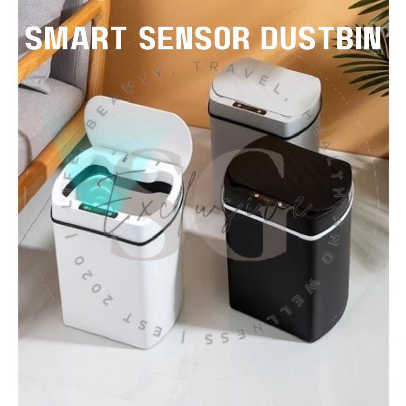 🗑️15L Intelligent Sensor Dustbin | Automatic Smart Rubbish Bin Trash ...
