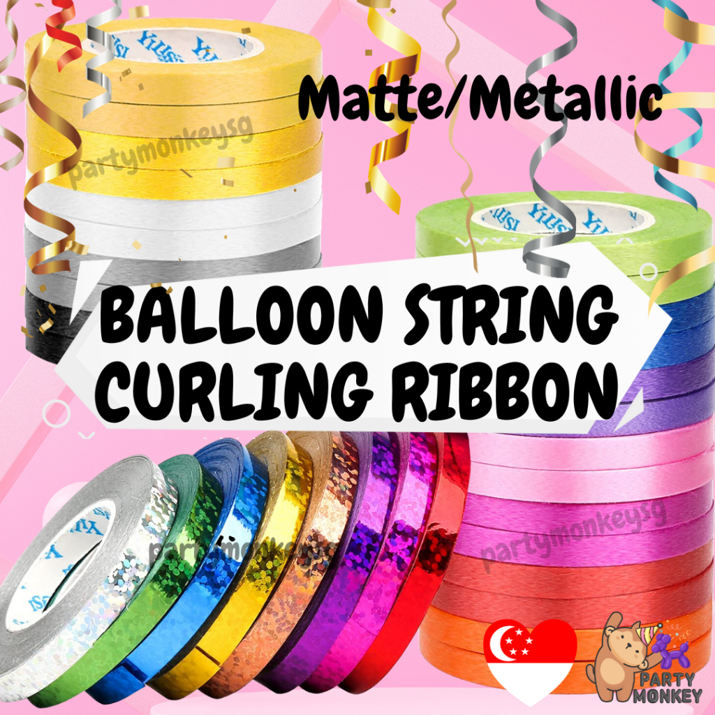 [SG Instock] Balloon String Ribbon Curling Ribbon for Balloons Gliiter ...