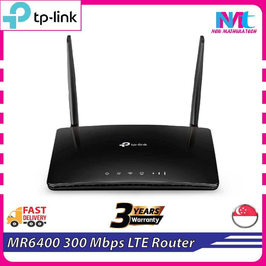 TP-Link MR6400 Unlocked 300 Mbps Wireless N 4G LTE Router TL-MR6400 ...