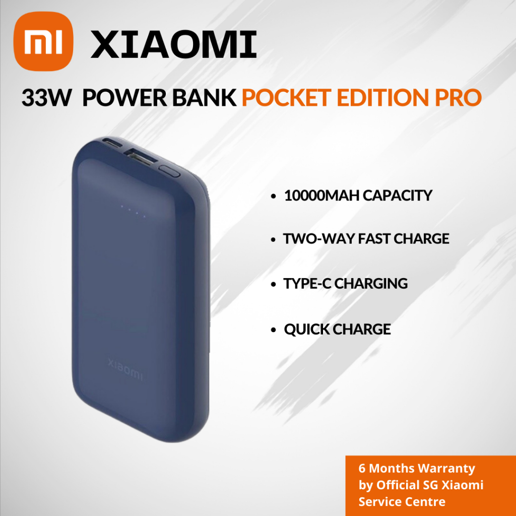Xiaomi Mi 33W Power Bank 10000mAh Midnight Blue Compact Portable Type C ...
