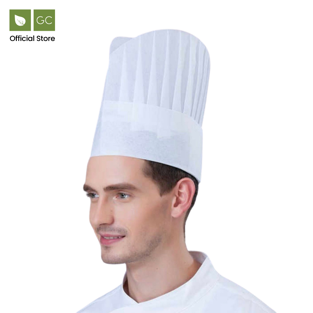 Disposable Chef Toque & Chef Hat 29cm — Ventilated Top, Adjustable Size ...