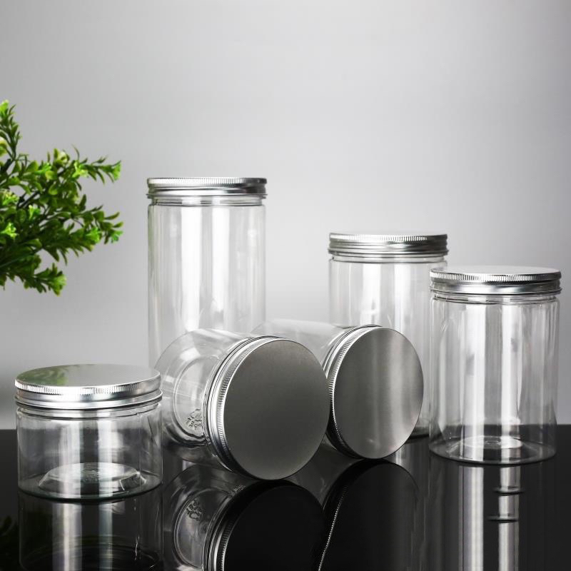 Plastic Cookie Jar Biscuit Round Plastic Food Container Grain Nuts ...
