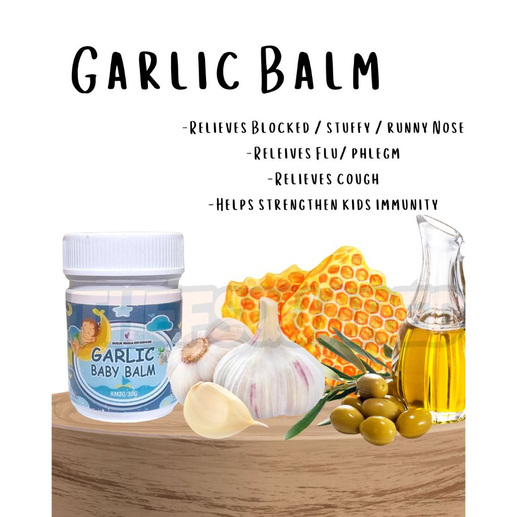 Garlic Balm for cough , flu and phlegm | for Baby to adults | Shopee ...