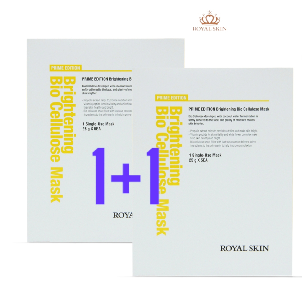 1+1 ROYAL SKIN PRIME EDITION Brightening Bio Cellulose Mask 5ea/box * 2 ...