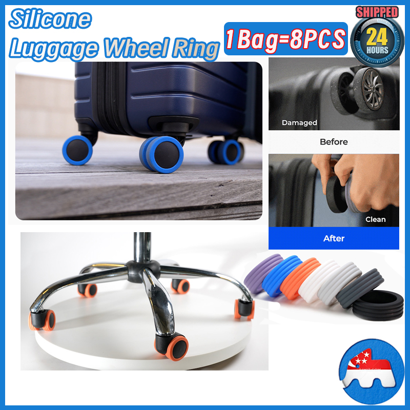 🇸🇬 [In Stock]8Pcs Rubber Ring Flexible Luggage Wheel Ring Elastic ...