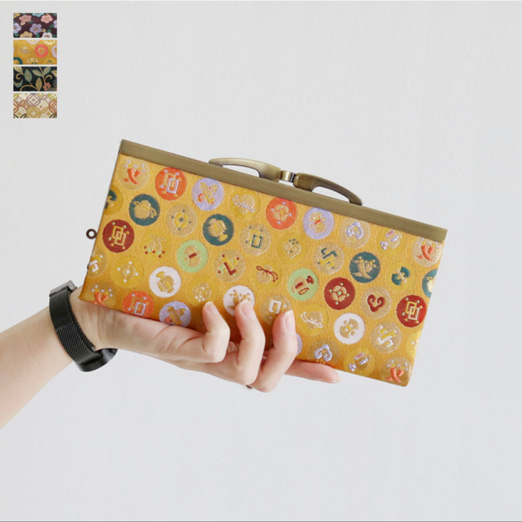 Kiss-lock long wallet Kyoto AYANOKOJI Made in Japan Gamaguchi Long ...