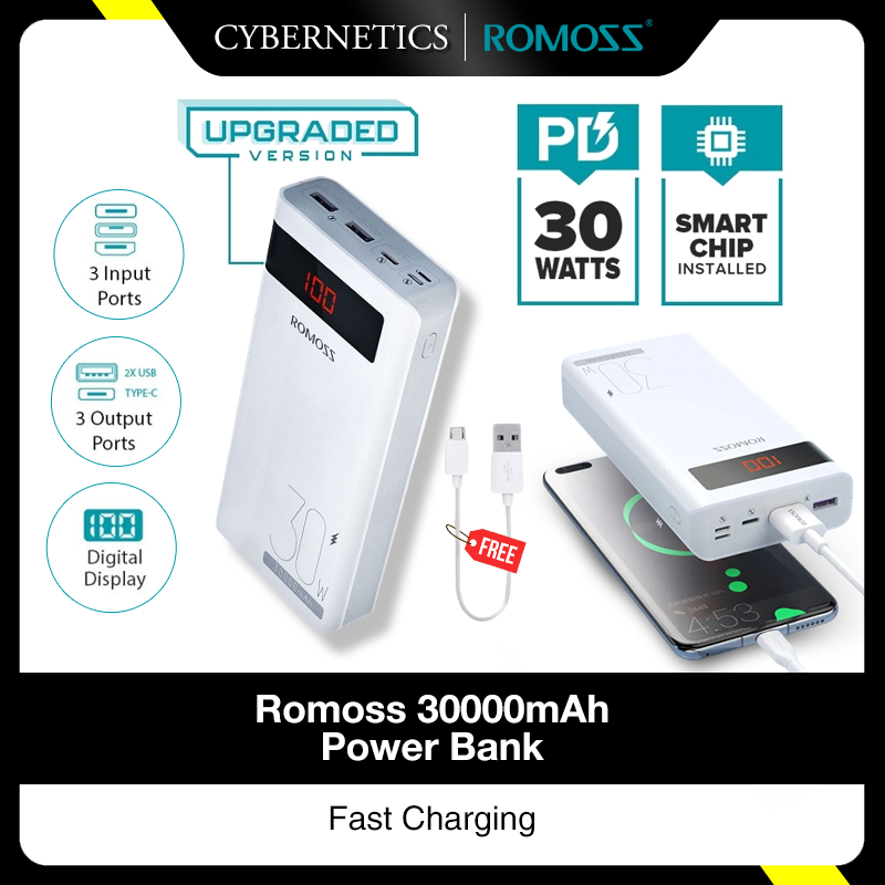Romoss Sense 8PS Pro 30W 30000 mAh Powerbank Two-way Fast Charging ...