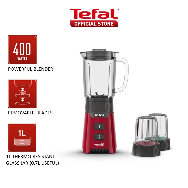 Tefal Minimix Glass Personal Blender BL1685 – 400W, 700ml, removable ...
