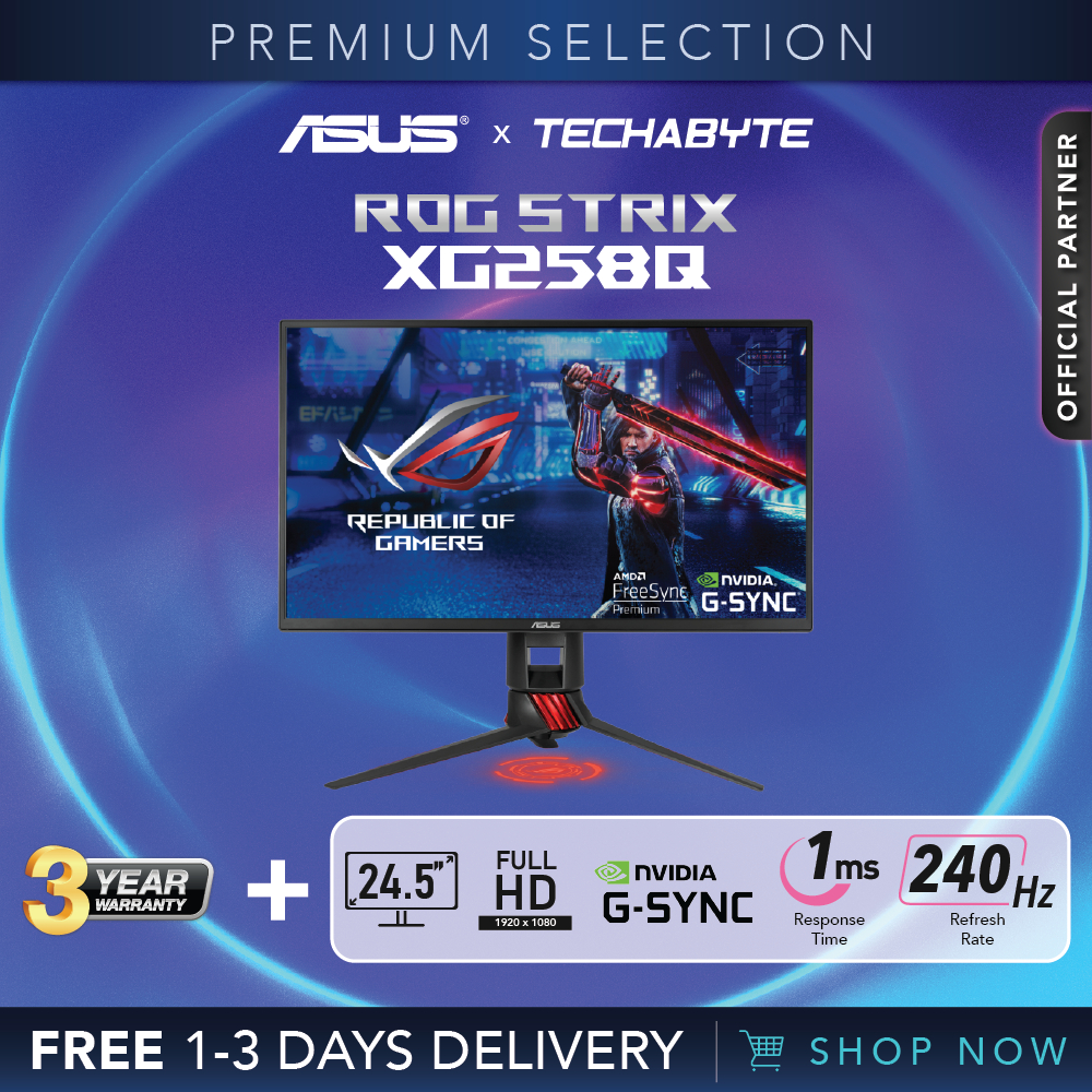 ASUS ROG STRIX XG258Q | 25" FHD | TN | 240Hz | 1ms | FreeSync Premium ...