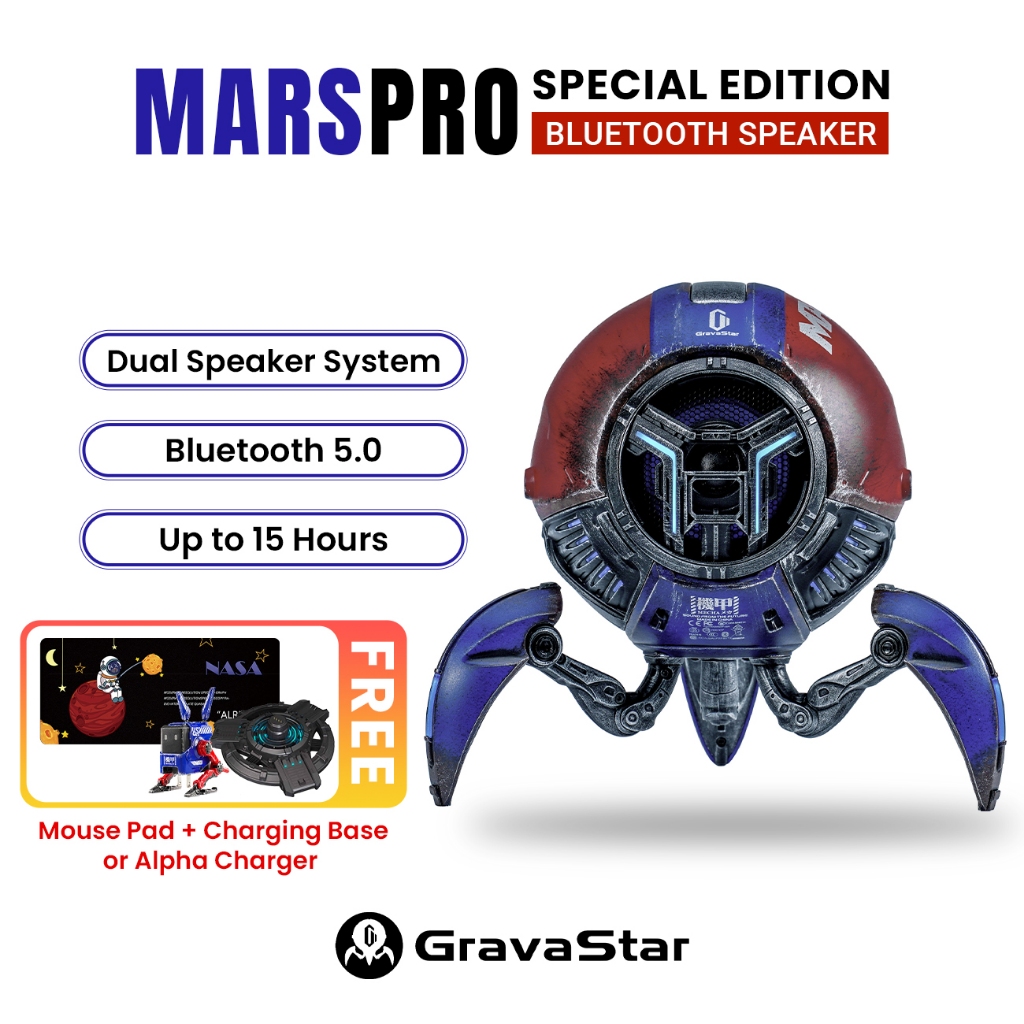 Gravastar Mars Pro 5.0 Sci-fi Wireless Bluetooth, Robotic Desktop 3D ...