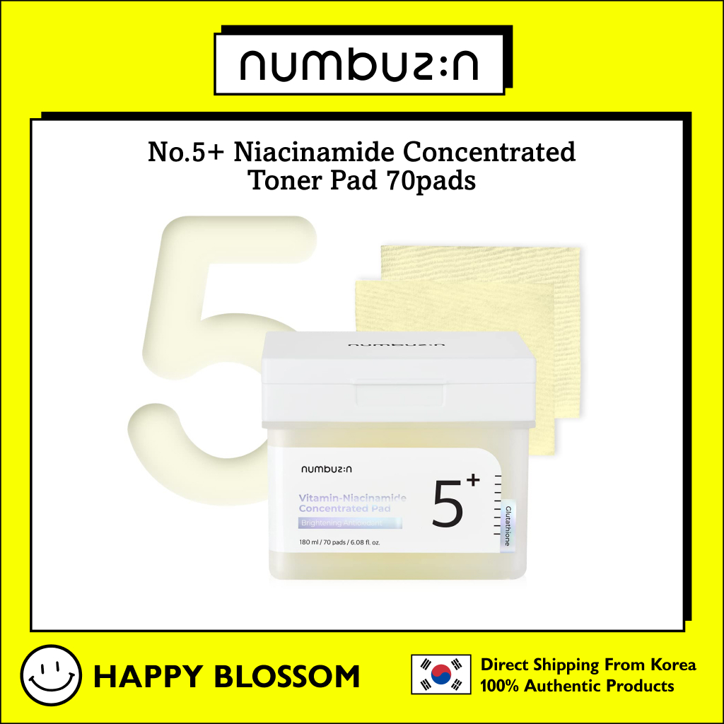numbuzin No.5+ Niacinamide Concentrated Toner Pad 70pads | Glutathione, Niacinamide, PHA & LHA ...
