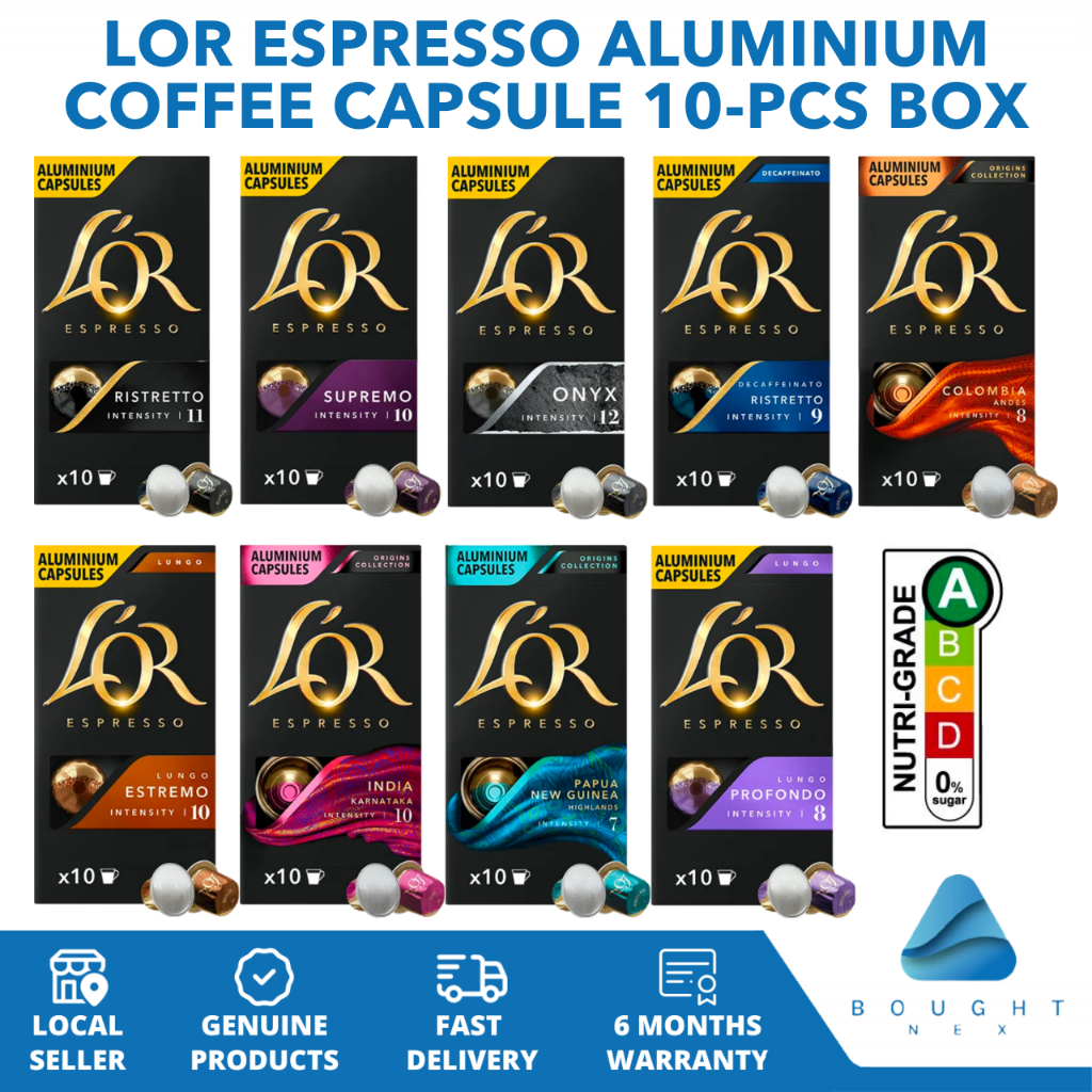 Lor Espresso Aluminium Coffee Capsule 52g 10 Capsules/Box Individual ...