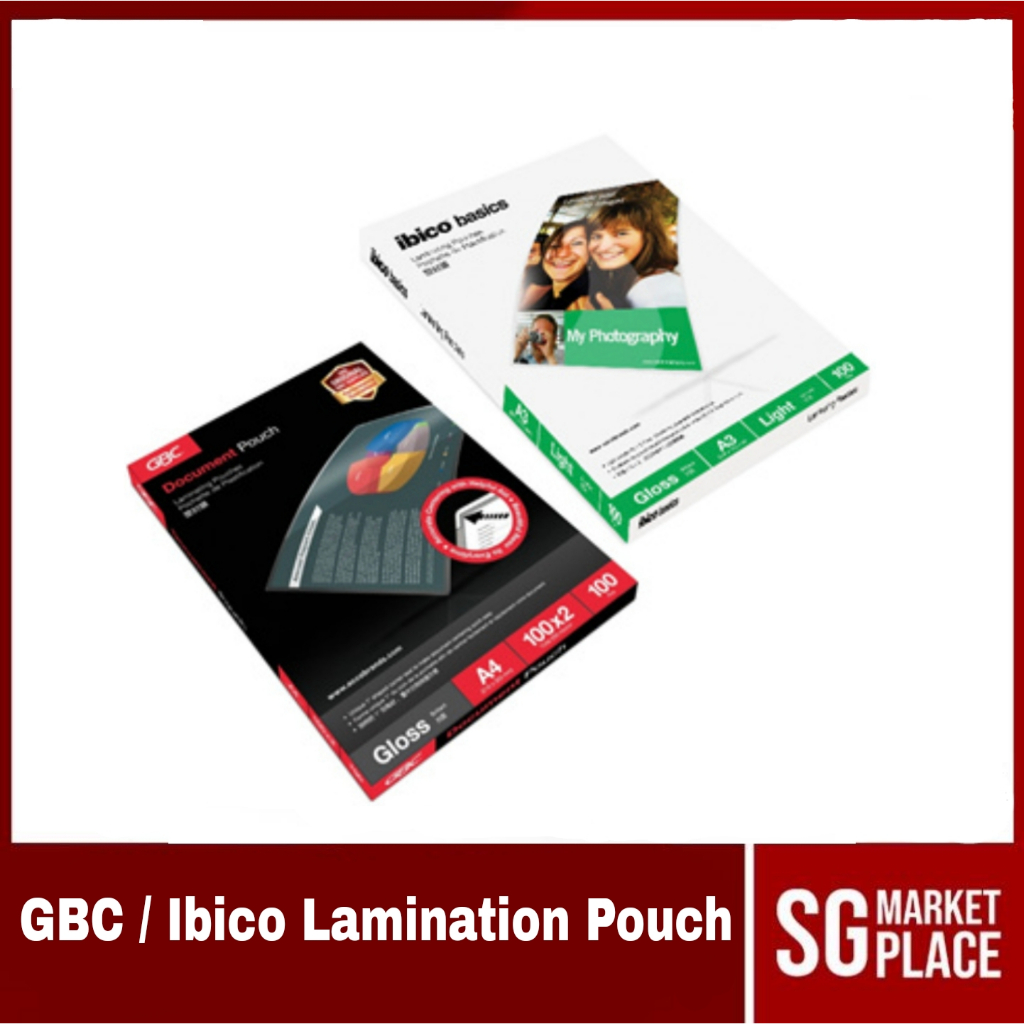 GBC / Ibico Lamination Pouch. A4 and A3 Size. Contains 100 pcs per pack ...