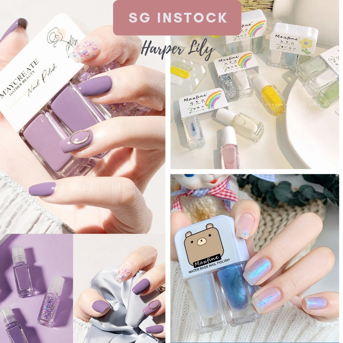 Quick-Drying Water-Based Peelable Nail Polish 3-in-1 or 2-in-14ml Pots ...