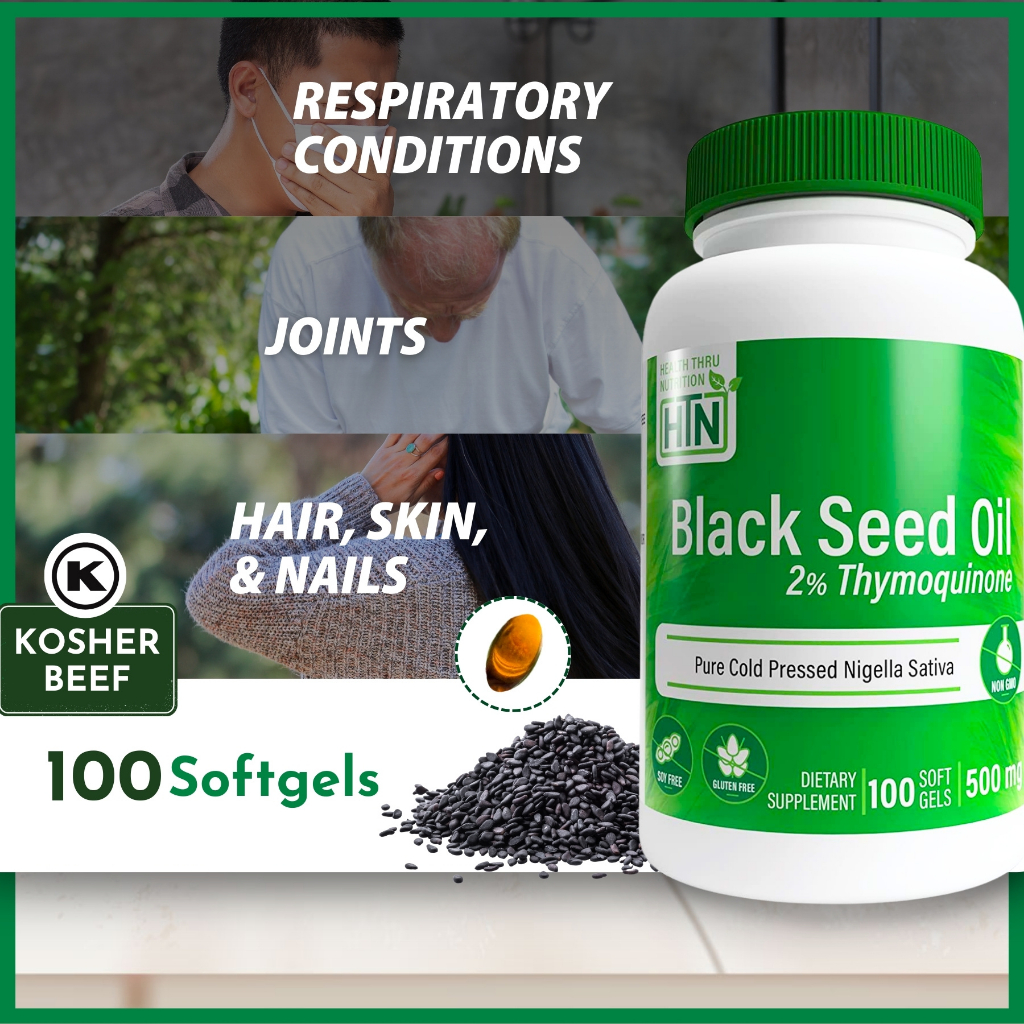 HTN Halal Black Seed Oil Capsule/Supplement 100, Habbatus Sauda Oil ...