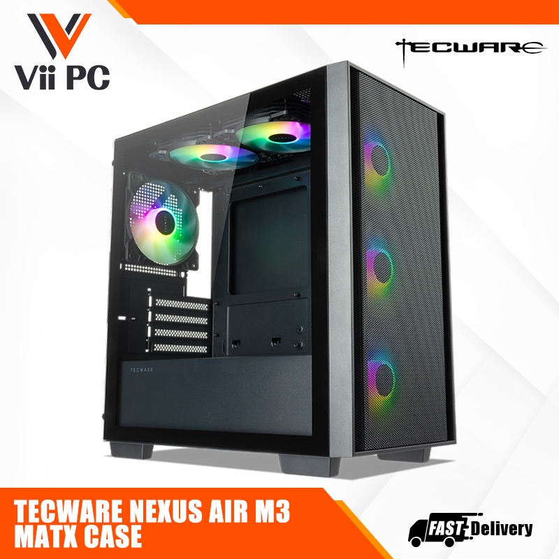 Tecware Nexus Air M3 MATX Case, w/ 6 x ARGB Fans (Black) | Shopee Singapore