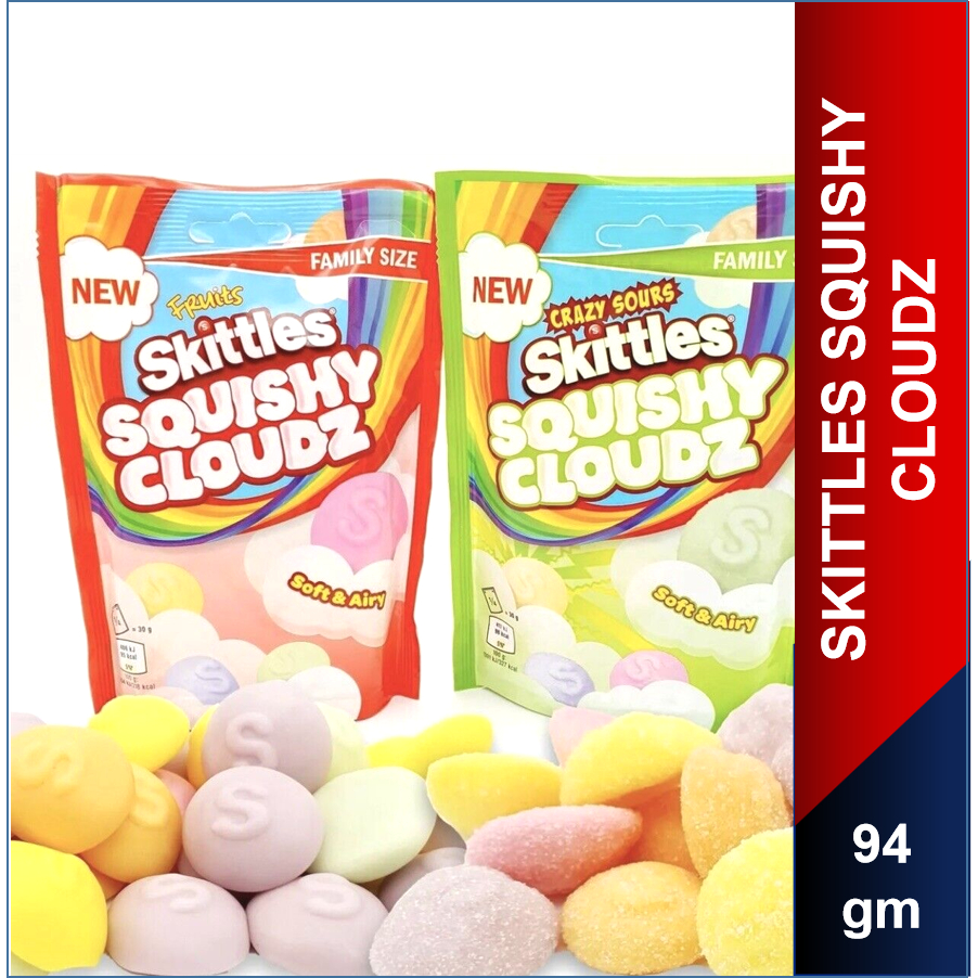 Skittles Squishy Cloudz - Fruits/ Crazy Sours - 94g | Shopee Singapore