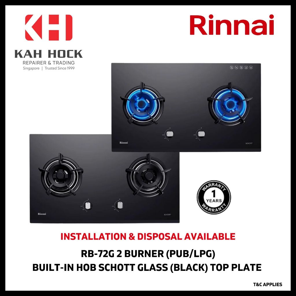 𝐑𝐈𝐍𝐍𝐀𝐈 𝐑𝐁-𝟕𝟐𝐆 𝟐 𝐁𝐔𝐑𝐍𝐄𝐑 𝐇𝐎𝐁 (𝐁𝐋𝐀𝐂𝐊) - 2 YEARS WARRANTY * INSTALLATION AVAILABLE | Shopee Singapore