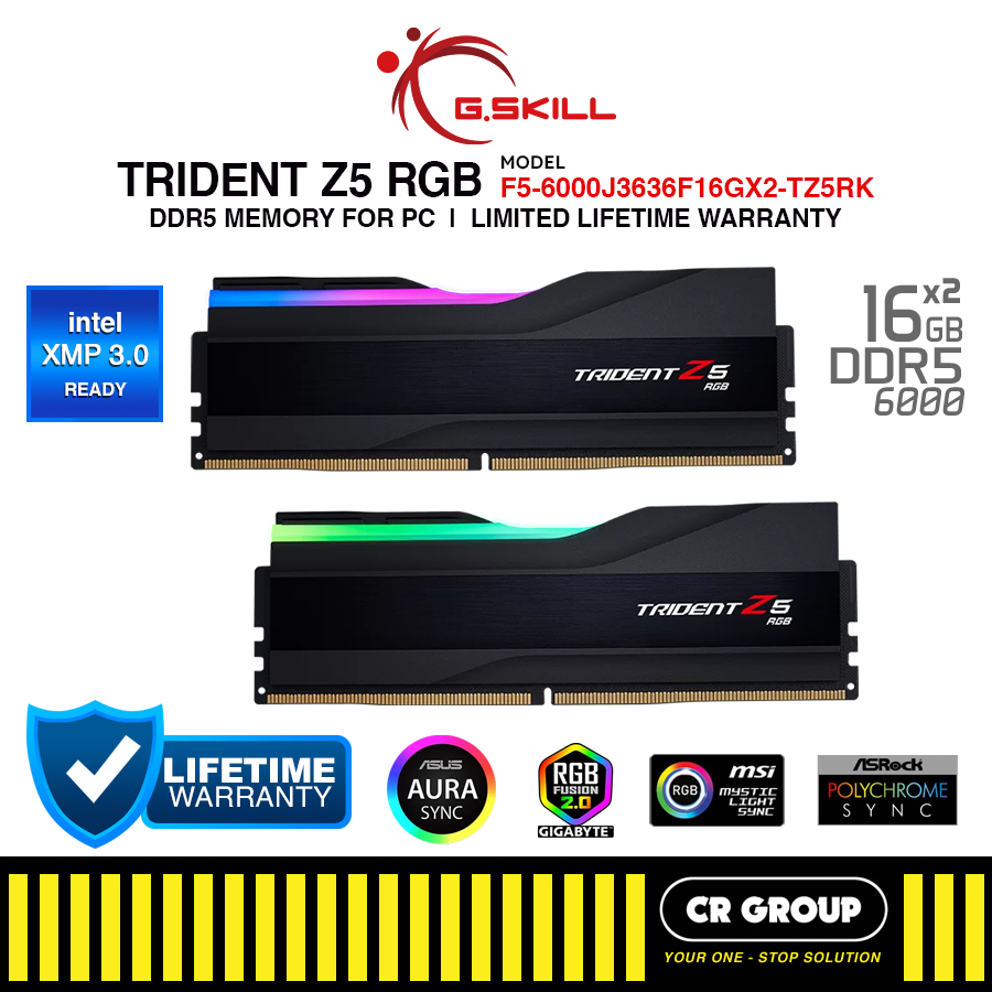 G.SKILL Trident Z5 RGB DDR5 6000/6400/7200/7600/7800MHz RAM - 2x16GB ...
