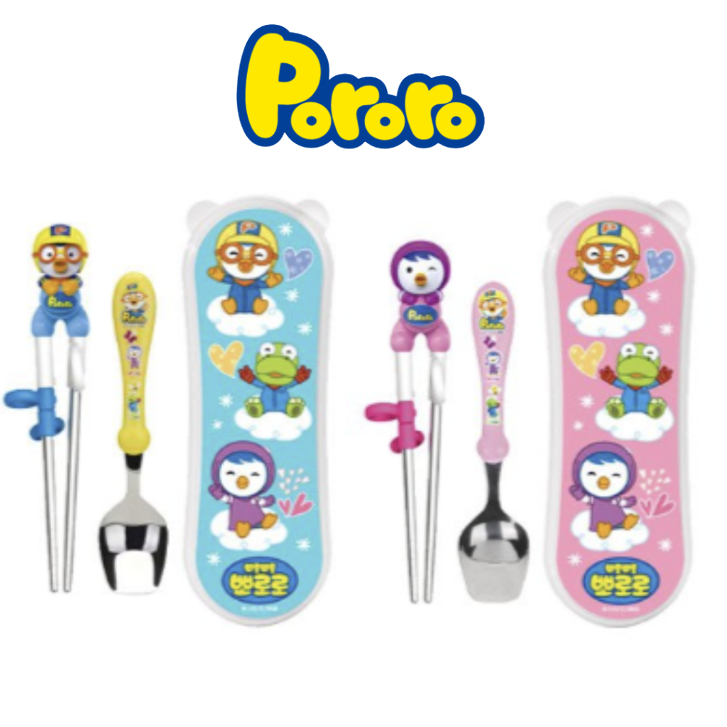 [Pororo] Easy Stainless Spoon and Chopsticks with Case Firefighter ...