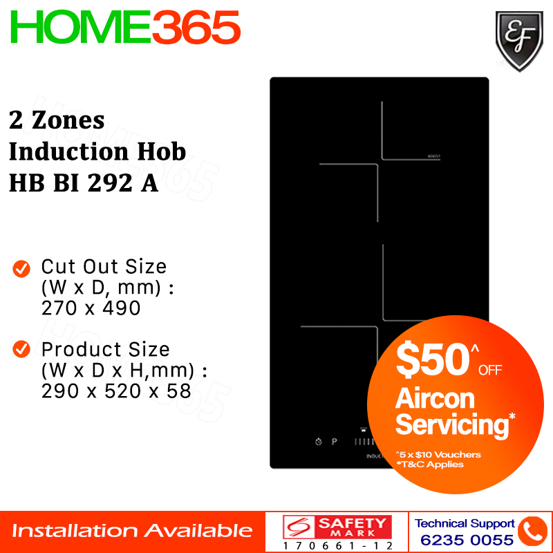 EF 2 Zones Domino Induction Hob HB BI 292 A | Shopee Singapore