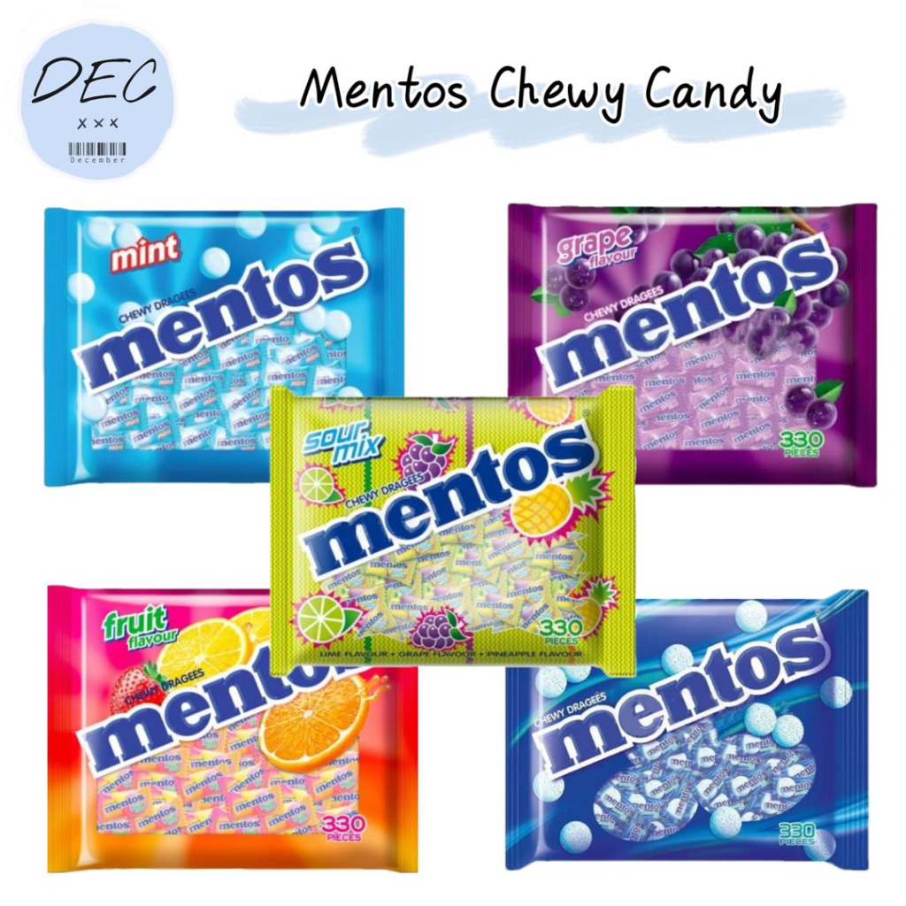 Mentos Mint/Grape/Sour Mix/Fruit/Menthol Chewy Candy 330pcs *Ready ...