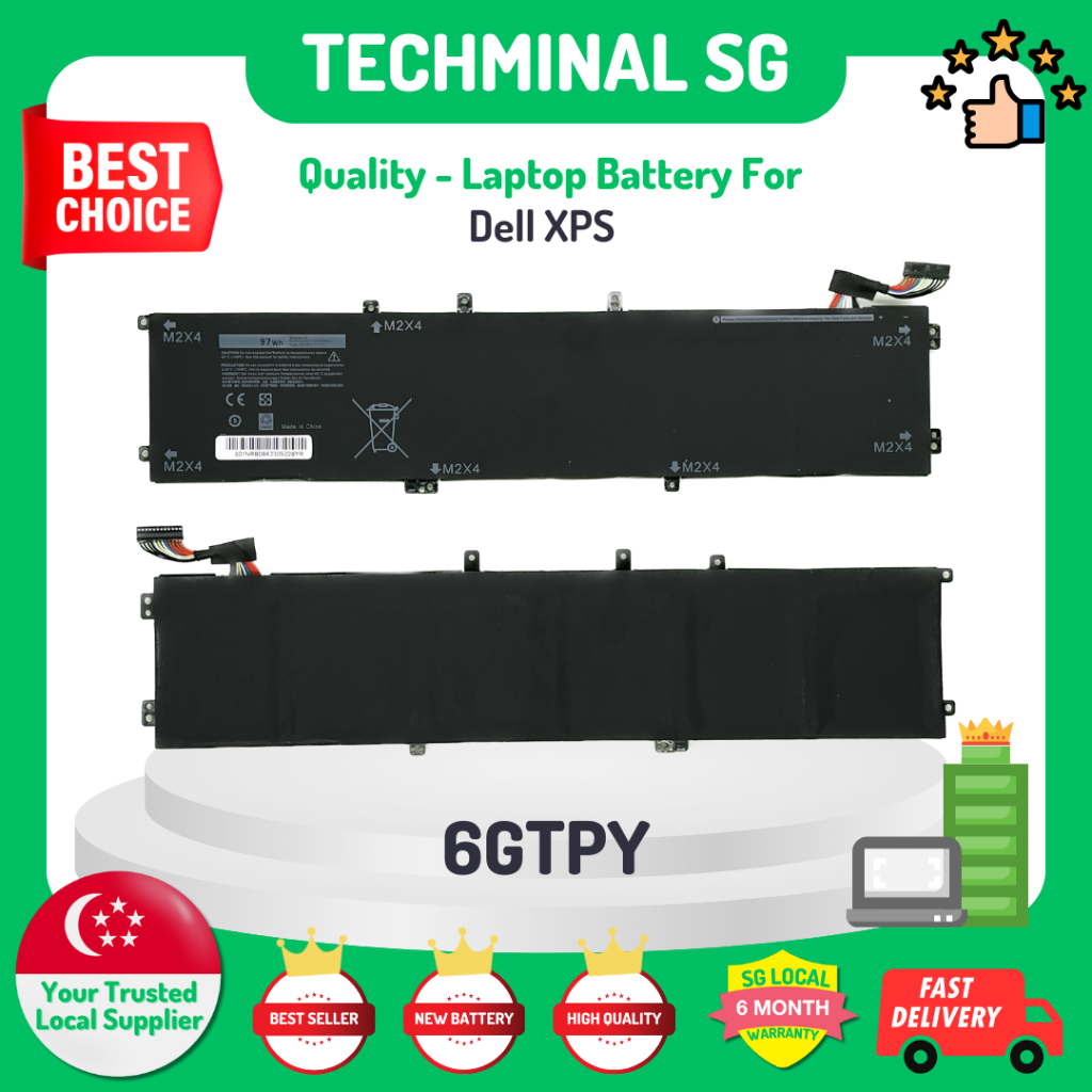 TECHMINAL - 6GTPY Battery Replacement for Dell XPS 15 9000 7590 ...