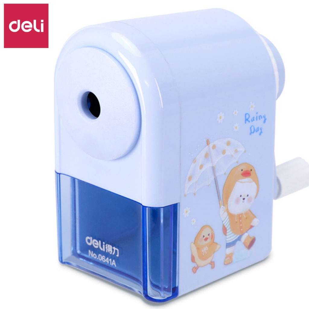 Deli Adjustable manual Pencil Sharpener hand rolling child auto feed ...