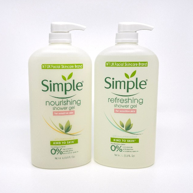 Simple® Shower Gel ~ for sensitive skin ~ Nourishing / Refreshing ~ 1L ...