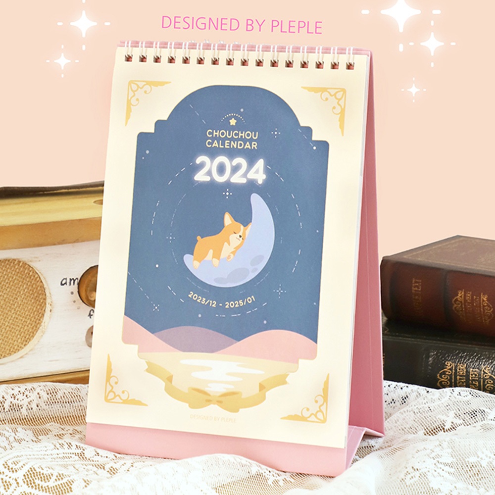 KOREA PLE 2024 CHOUCHOU DESK CALENDAR Table Scheduler Monthly Planner ...