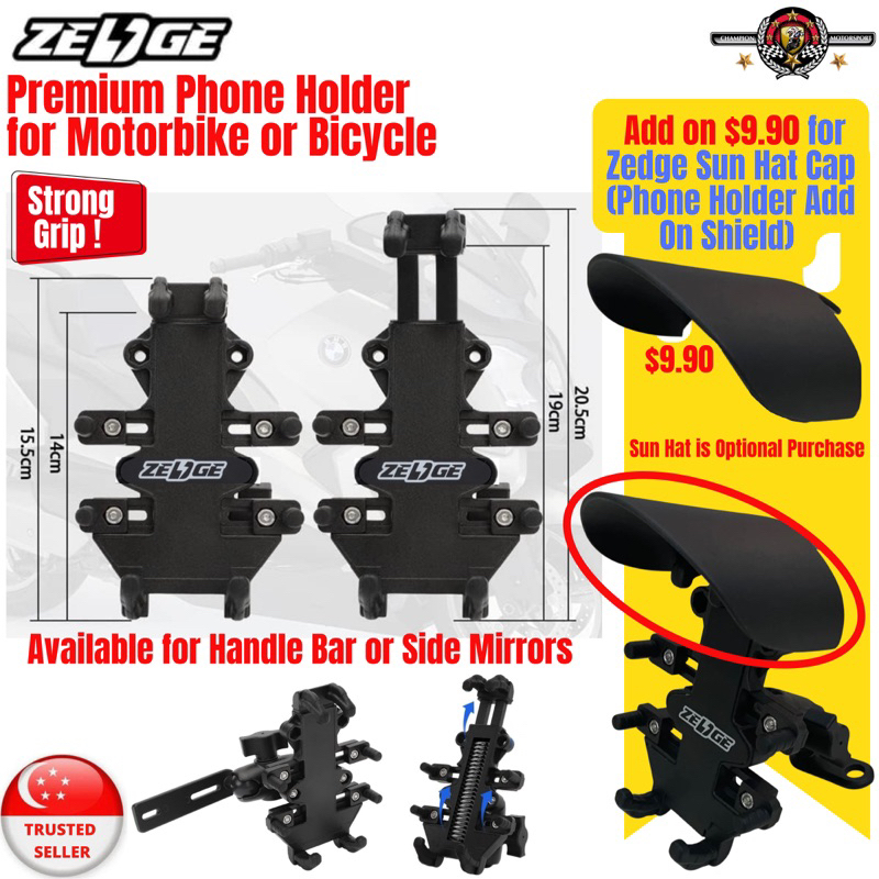 ZEDGE Premium Phone Holder for Motorbike / Bicycle (Side Mirror/ handle ...