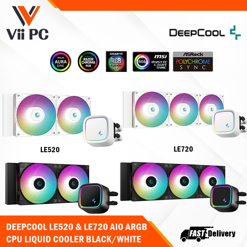 DeepCool LE520 LE720 240MM 360MM All-in-One Liquid Cooler ARGB Fan ...