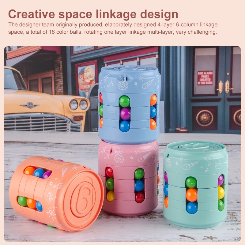 [WeFun] Rotating Finger Cube Fidget Toy Magic Colourful Beans Stress ...