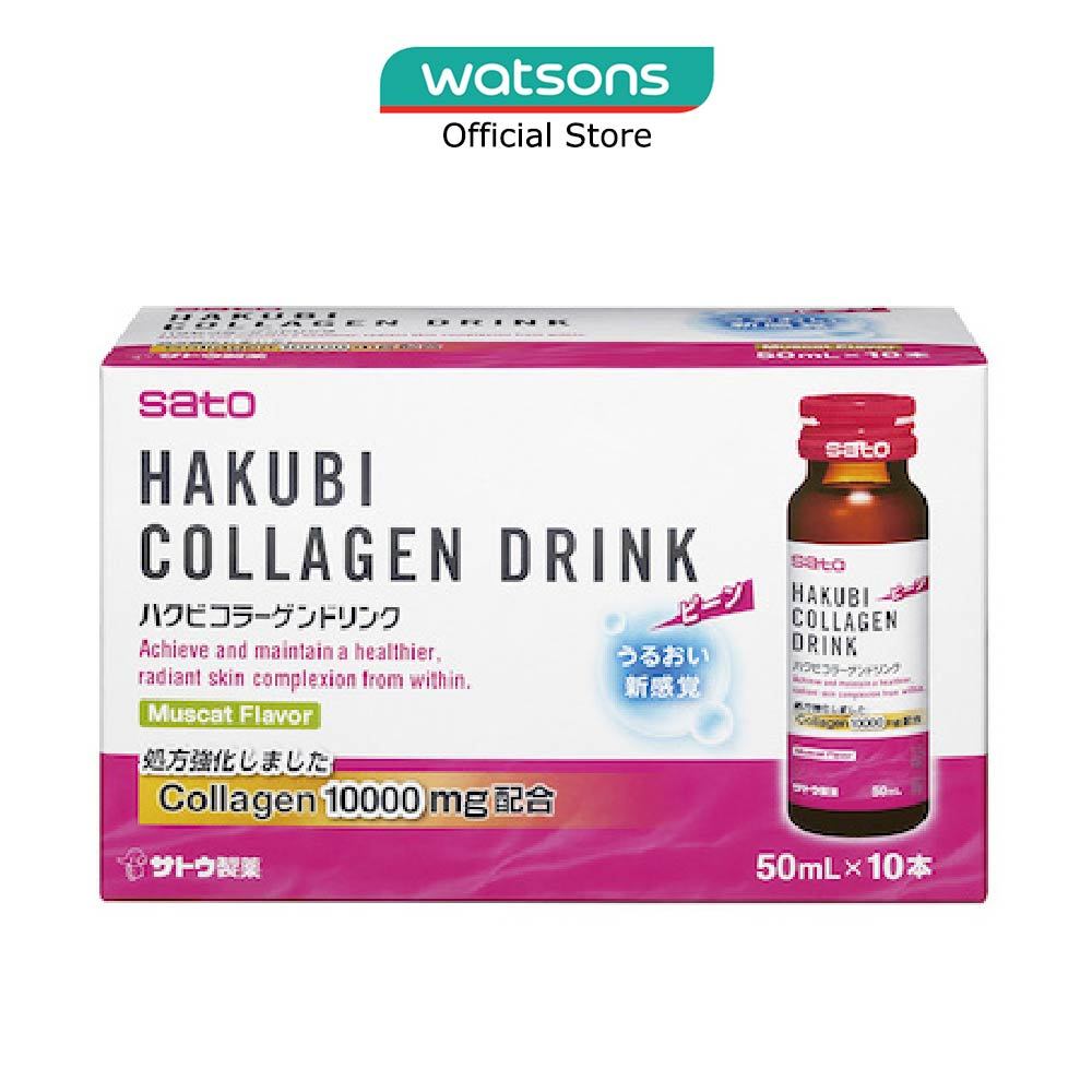 SATO Hakubi Collagen Drink 10 000mg 50ml x 10s | Shopee Singapore