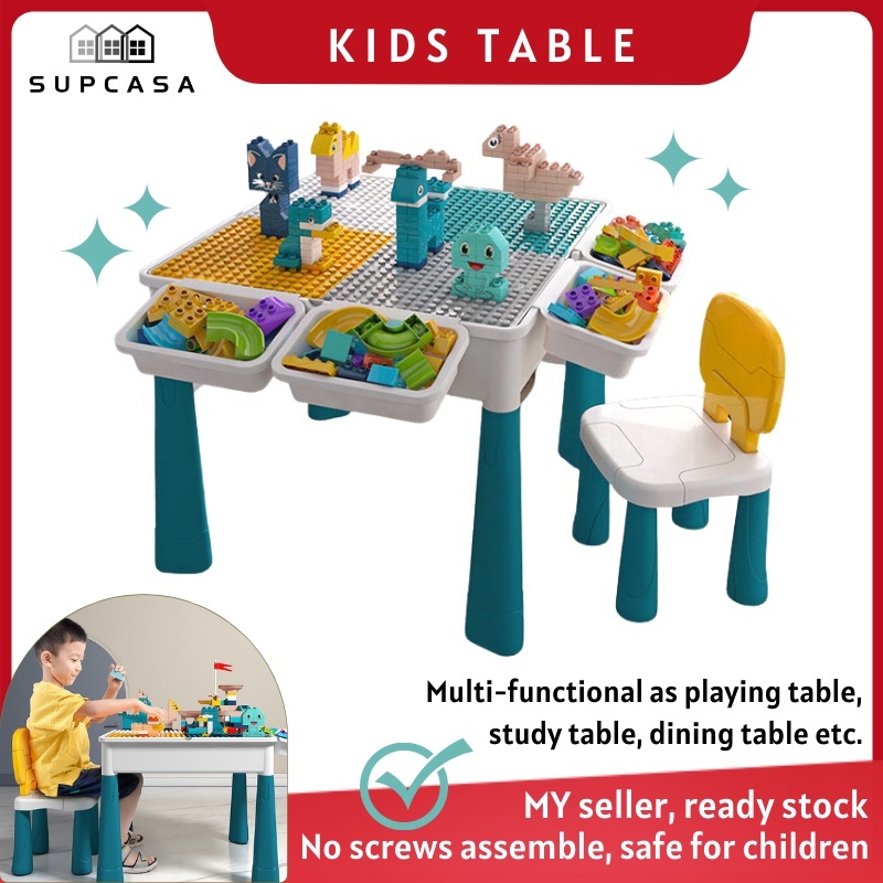 🚚SG local stock🚚Kids Table And Chair set Study Table With Chair Double ...